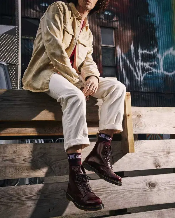 Vegan 1460 lace up boots Amazon.com: Dr. Martens Vegan 1460 Lace Up Boots, Cherry Red  main image 2