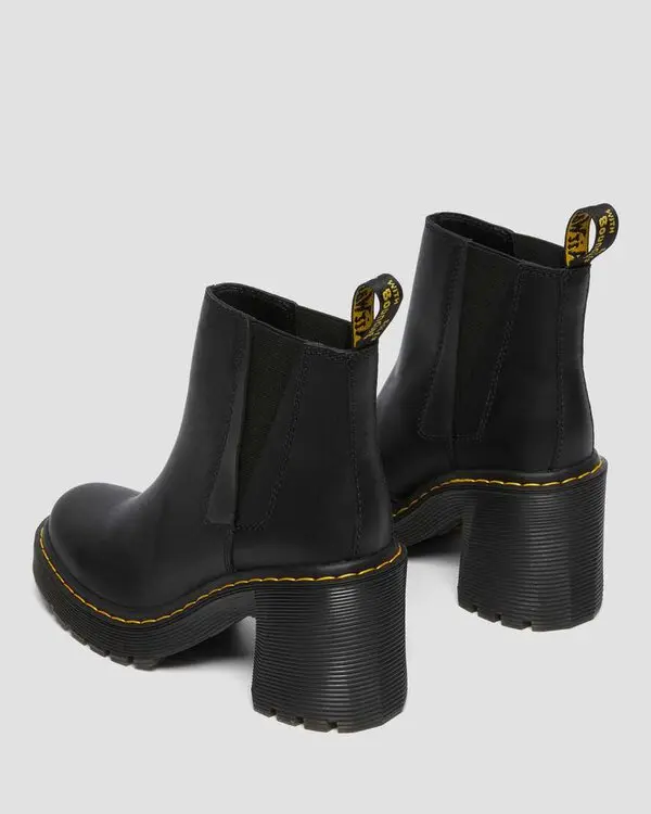 Dr. Martens Spence Leather Flared Heel Chelsea Boots - Black