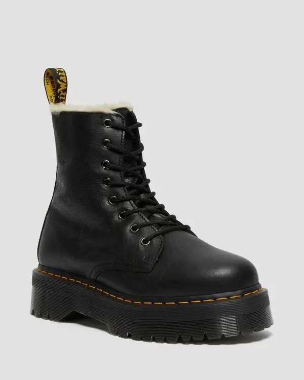 Dr. Martens Jadon Leather Platform Boots - Black