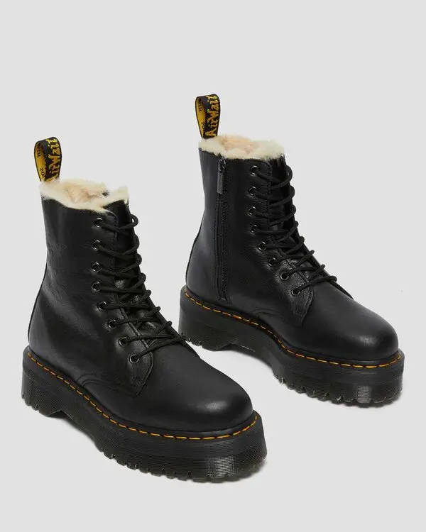 Dr. Martens Jadon Leather Platform Boots - Black