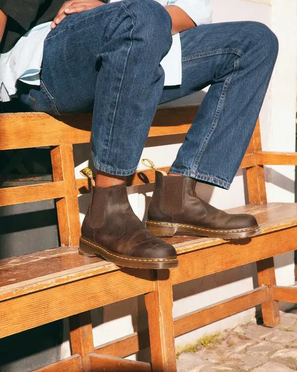 Dr. Martens 2976 Crazy Horse Leather Chelsea Boots - Brown