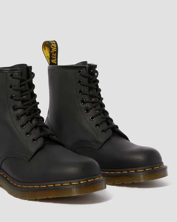 Dr. Martens 1460 Greasy Leather Lace-up Boots - Black