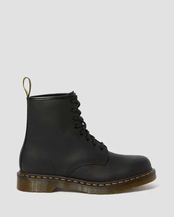 Dr. Martens 1460 Greasy Leather Lace-up Boots - Black