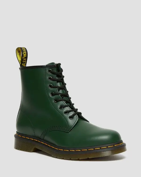 Dr. Martens 1460 Smooth Leather Lace Up Boots - Green