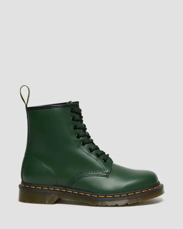 Dr. Martens 1460 Smooth Leather Lace Up Boots - Green