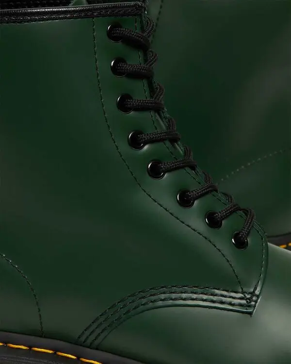 Dr. Martens 1460 Smooth Leather Lace Up Boots - Green