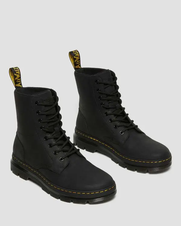 Dr. Martens Combs Leather Casual Boots - Black