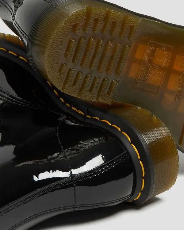 Dr. Martens 1460 Patent Leather Lace Up Boots - Black