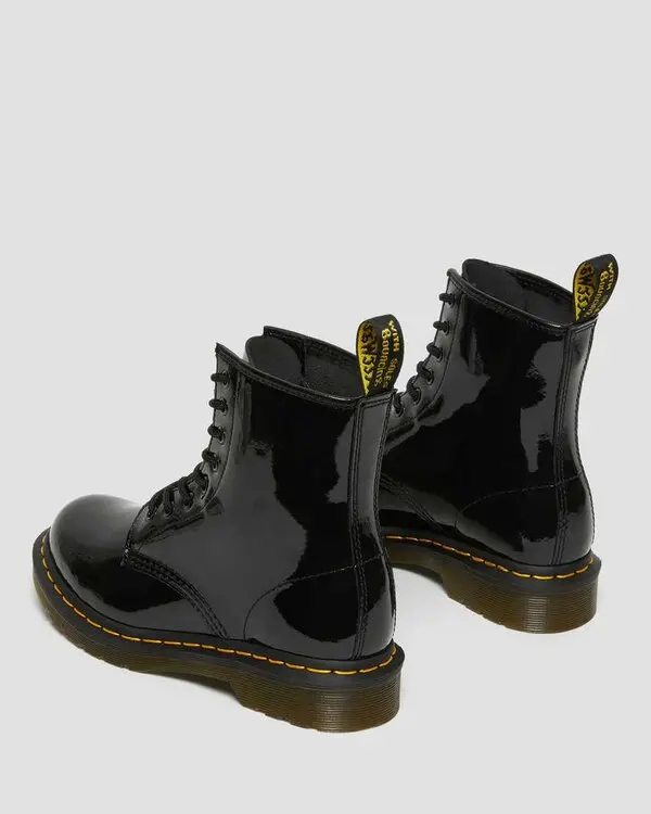 Dr. Martens 1460 Patent Leather Lace Up Boots - Black
