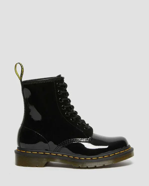 Dr. Martens 1460 Patent Leather Lace Up Boots - Black