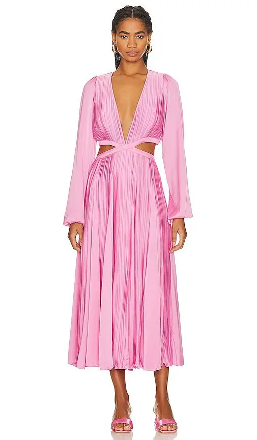 rococo midi dress Floral Rococo Lace Mermaid Midi Dress Pink / S