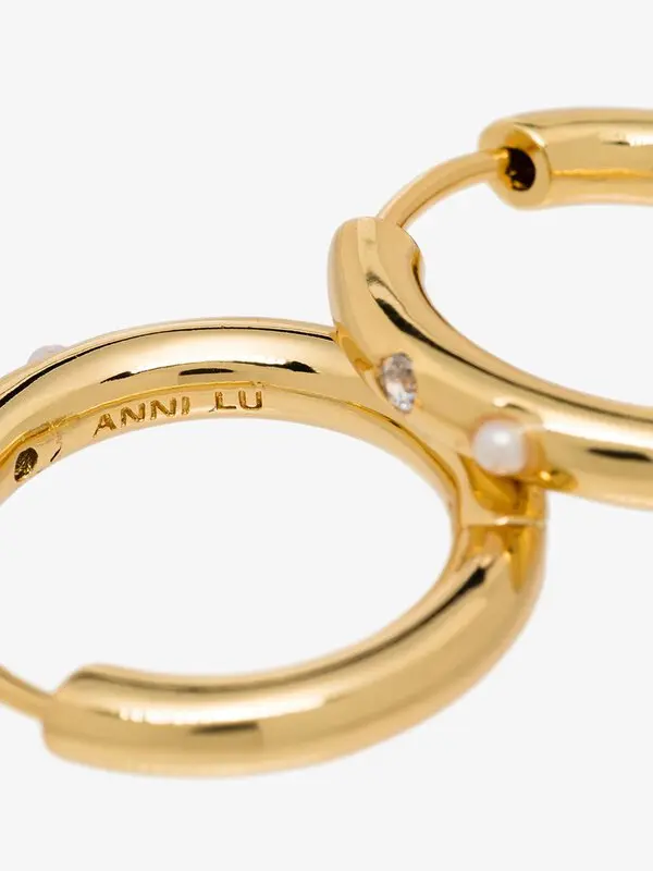Anni Lu Brigitte Pearl Hoop Earrings