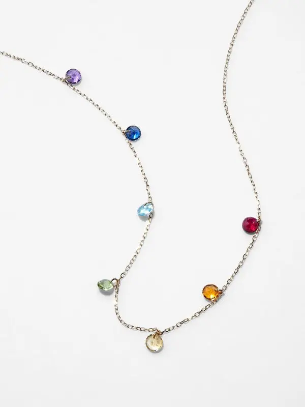 PERSEE 18k Yellow Chakras Sapphire Necklace