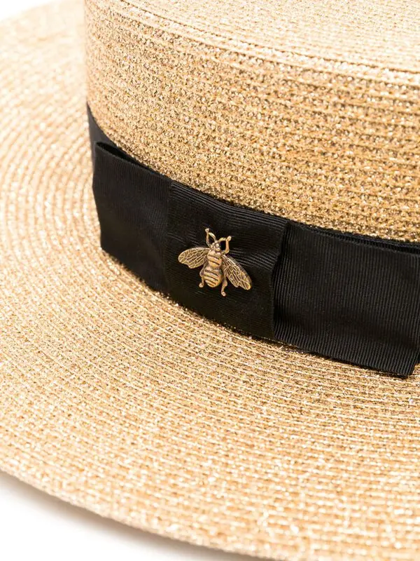 Gucci Straw Boater Hat - Gold | Editorialist