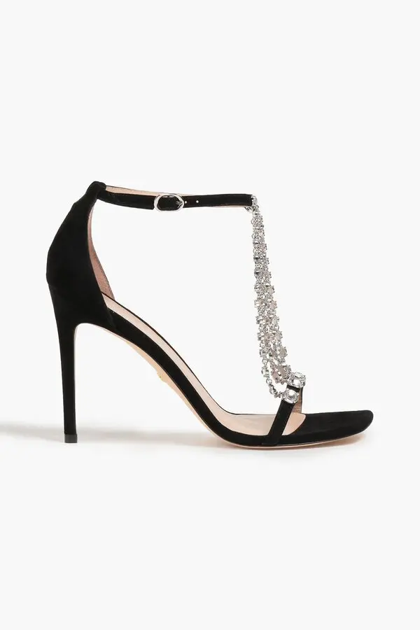 STUART WEITZMAN Stardust Crystal-embellished Suede Sandals