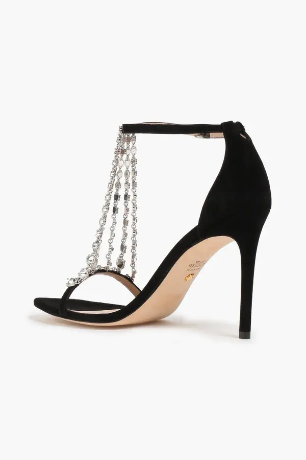 STUART WEITZMAN Stardust Crystal-embellished Suede Sandals