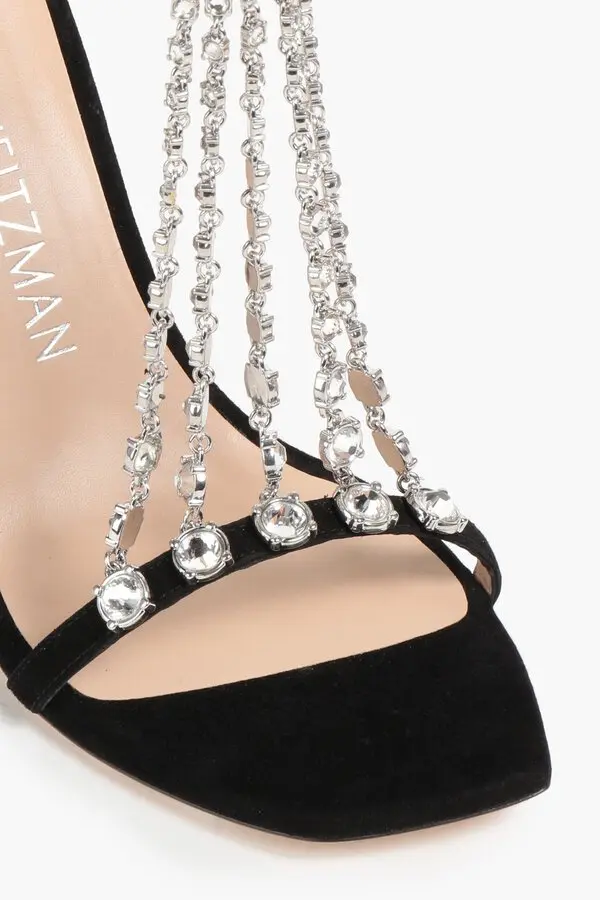 STUART WEITZMAN Stardust Crystal-embellished Suede Sandals