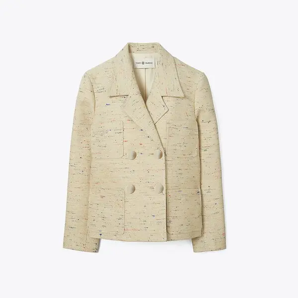 Tory Burch Confetti Twill Blazer - Beige