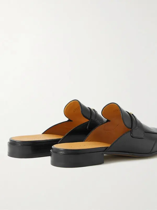 Gucci Embellished Leather Backless Loafers