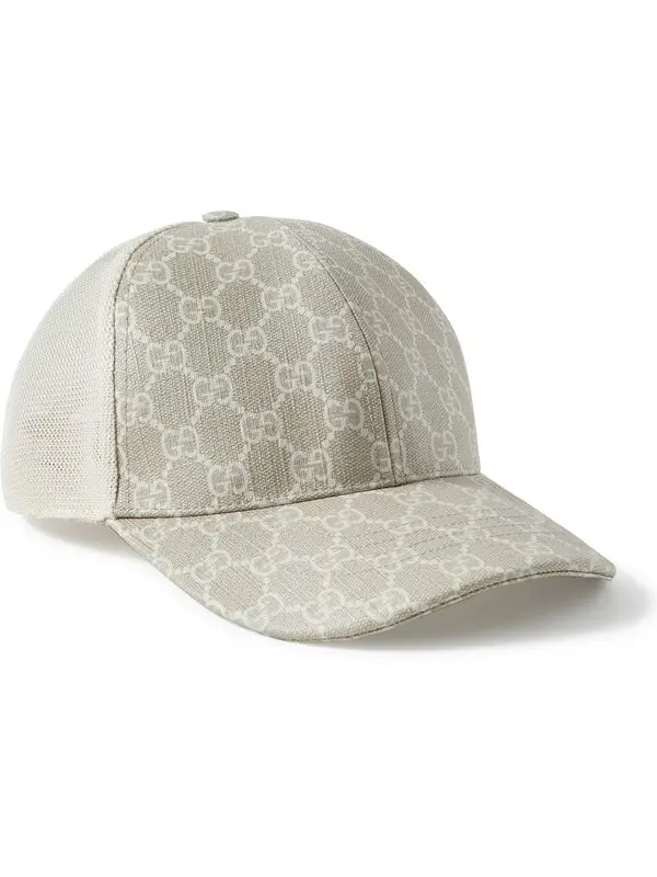 Gucci Monogrammed Coated-canvas And Mesh Baseball Cap
