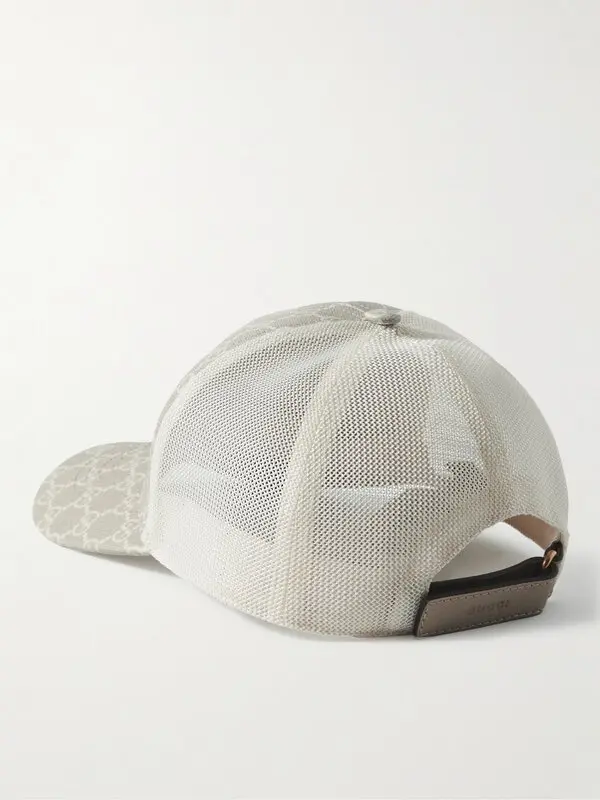 Gucci Monogrammed Coated-canvas And Mesh Baseball Cap