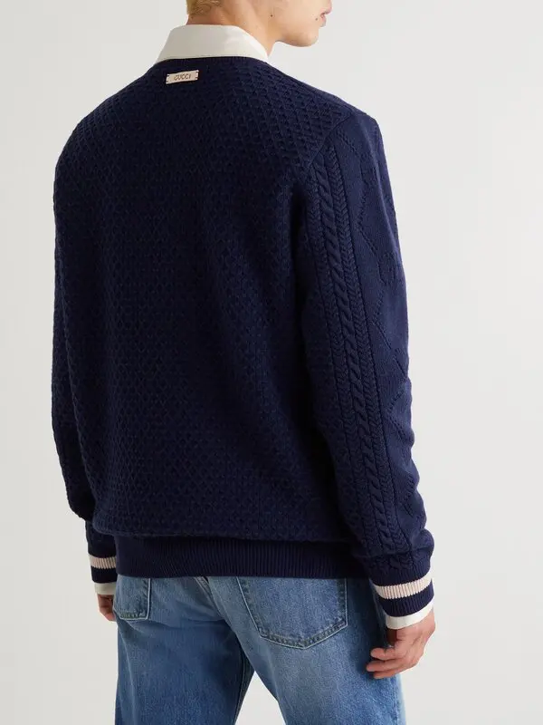 Gucci Cable- And Pointelle-knit Wool Sweater