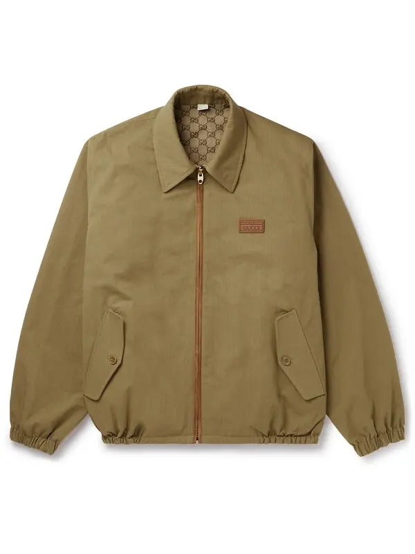 Gucci Reversible Suede-trimmed Ripstop And Cotton-blend Blouson Jacket