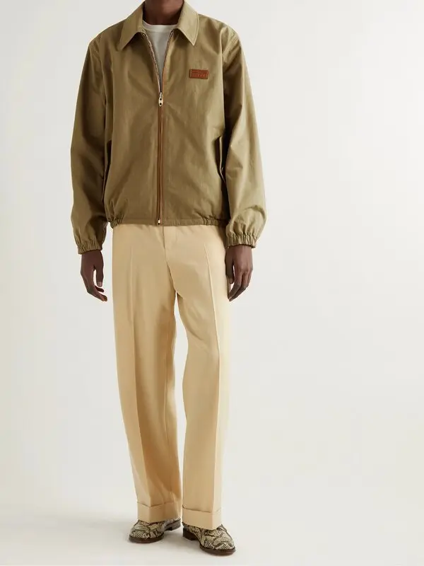 Gucci Reversible Suede-trimmed Ripstop And Cotton-blend Blouson Jacket