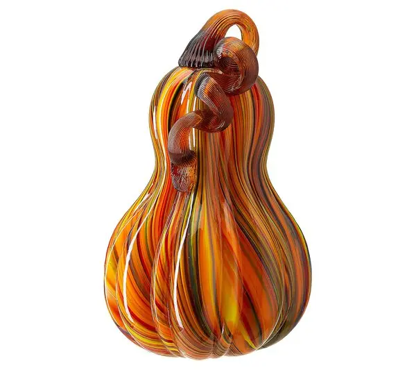 GLITZHOME Halloween Harvest Colors Glass Gourd Mpkin - One-color