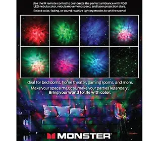 MONSTER CABLE Monster Multicolor Sound-reactive Laser Light Show Projector