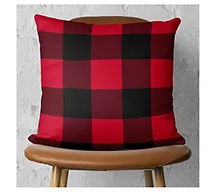 HOMEROOTS Red And Black Buffalo Plaid Throw-pil Ow Cover - One-color