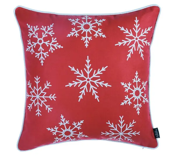 HOMEROOTS 18' Christmas Snowflakes Throw-pillow Cover - One-color