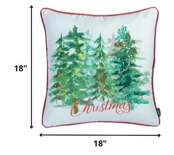HOMEROOTS Christmas Tree Forrest Square Throw P Llow Cover