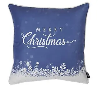 HOMEROOTS Merry Christmas Snow Scene Throw Pill W Cover - One-color