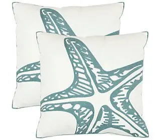 SAFAVIEH Set Of 2 18'x18' Whitney Starfish Appl Ique Pillows - One-color