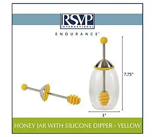 RSVP Honey Jar With Silicone Dipper