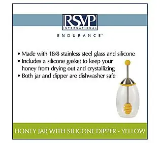 RSVP Honey Jar With Silicone Dipper