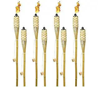 MATNEY Extra Long Bamboo Torches 8 Pack - One-color
