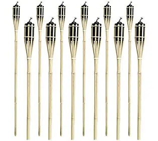 MATNEY Outdoor Bamboo Torches 12 Pack - One-color