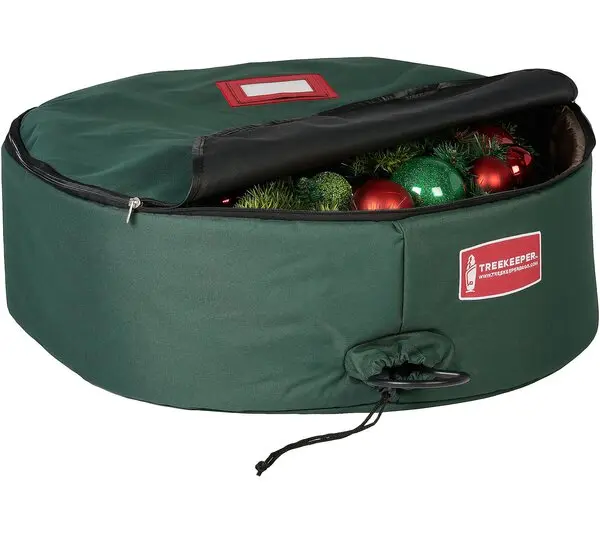 TREEKEEPER 36' Padded & Stackable Wreath Storag E Bag - One-color