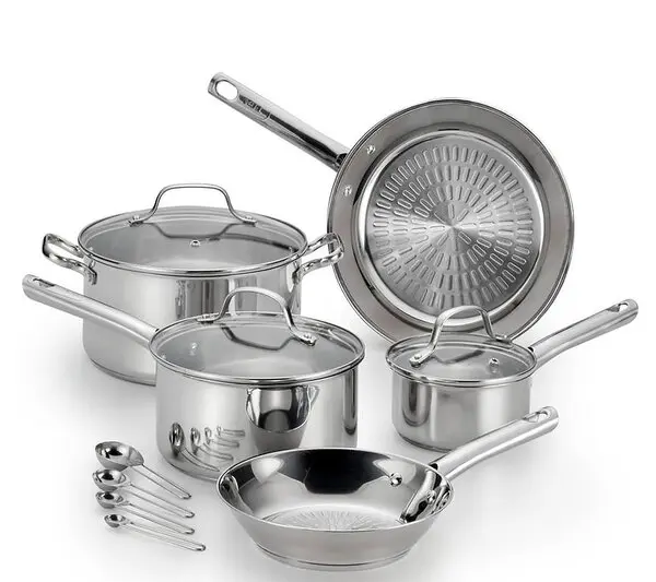T-FAL Performa 12-piece Stainless Steel Cookwar E Set - Silver