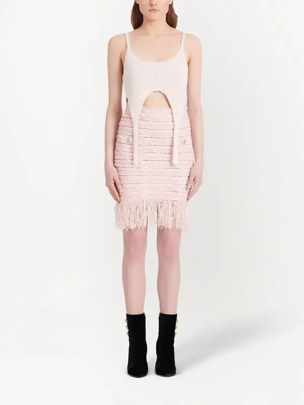 Balmain Tweed Pencil Knee-length Skirt