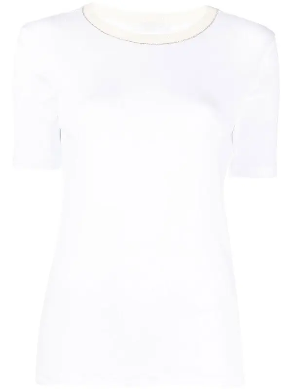 Fabiana Filippi Glitter-trim Knit Top - White