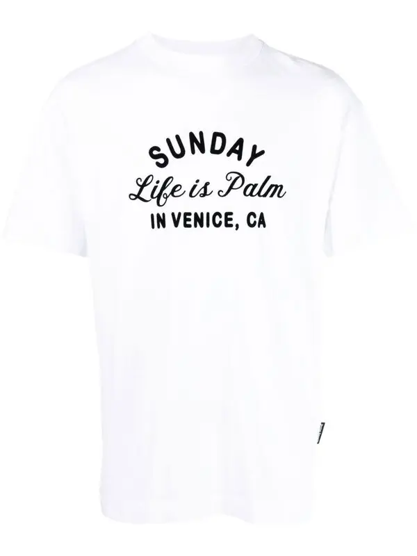 Palm Angels Sunday Logo-print T-shirt - White