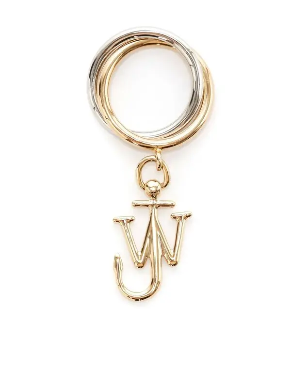 JW Anderson Anchor-charm Double-loop Ring - Gold