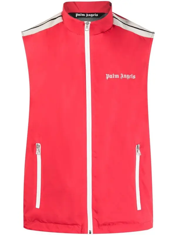 Palm Angels Logo-print Zipped Gilet - Red