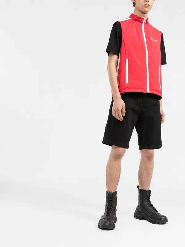 Palm Angels Logo-print Zipped Gilet - Red