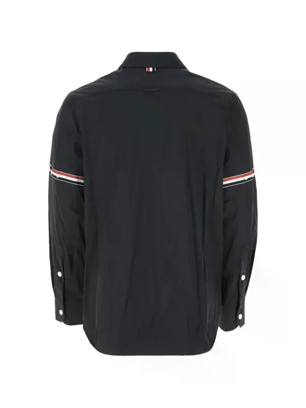 Thom Browne Piqué Shirt Jacket With Armband - Blue