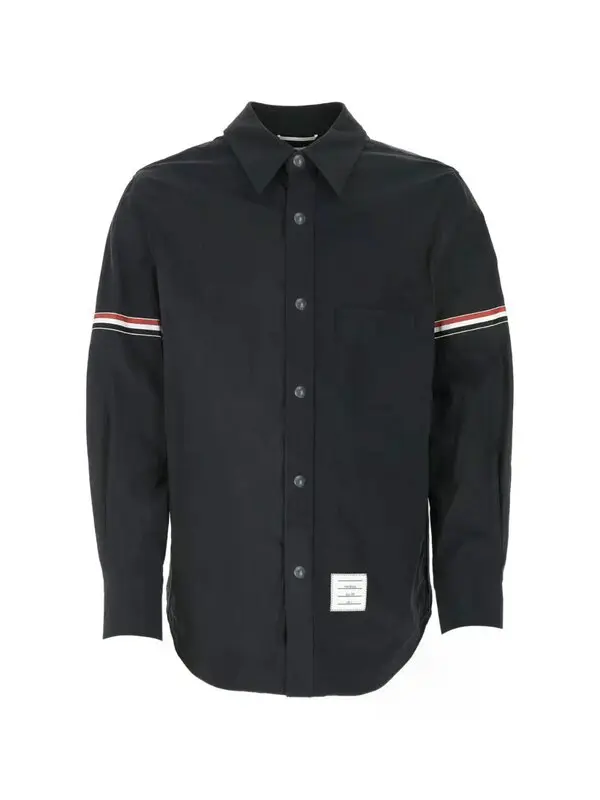 Thom Browne Piqué Shirt Jacket With Armband - Blue