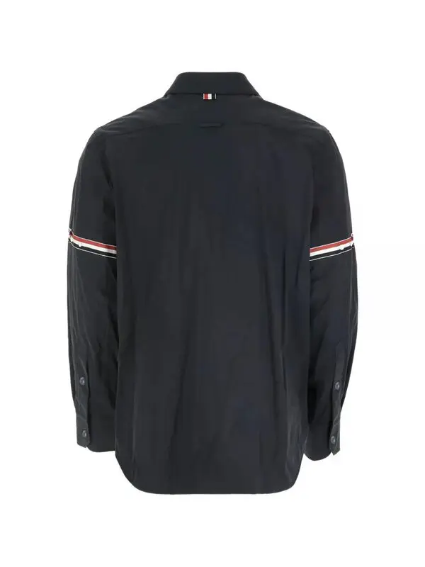 Thom Browne Piqué Shirt Jacket With Armband - Blue